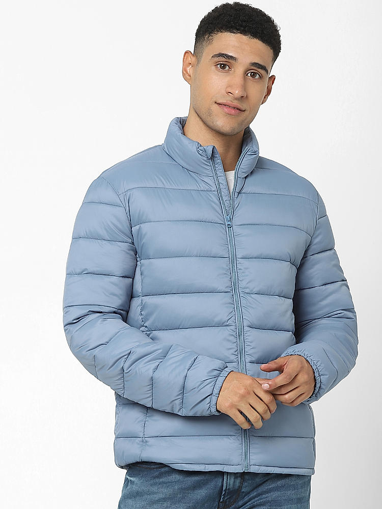Buy Light Blue Regular Fit Solid Jacket for Men Online at Celio