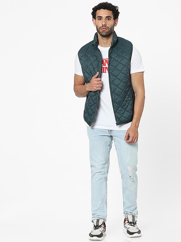 Buy Green Quilted Regular Fit Jacket for Men Online at Celio