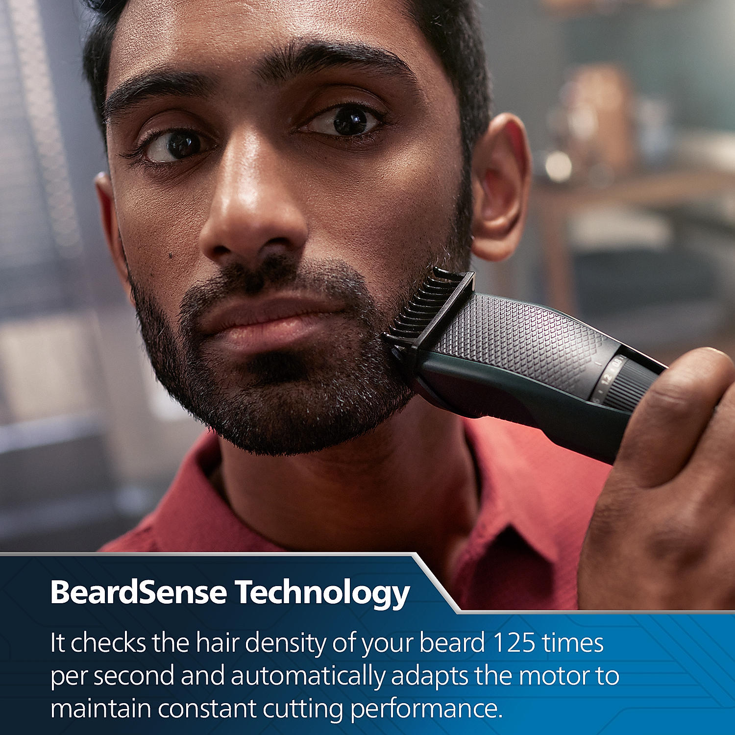 Pro Beard Trimmer 2.5X higher precision Beard Sense tech Battery indicator 5 mins quick charge 20 length settings 6X longer battery life