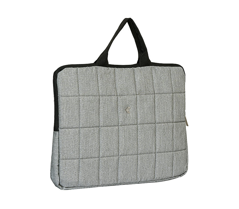 Khadim Grey Quilted Laptop Bag For Men