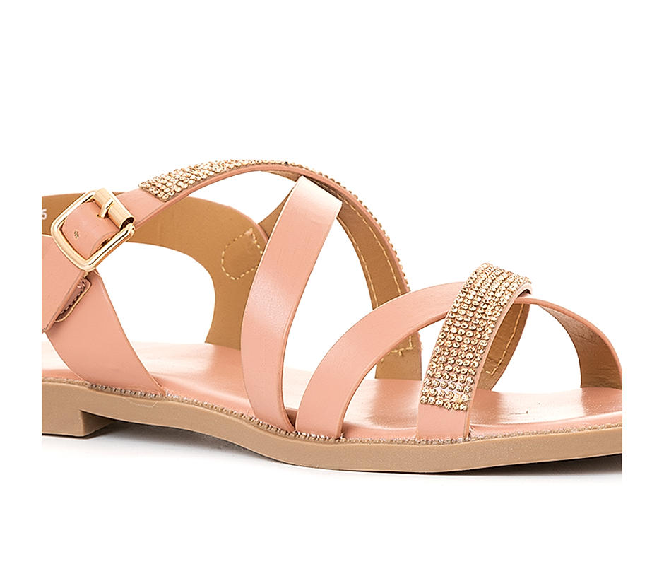 Buy Cleo Pink Flat Sandal for Women Online at Khadims | 56105869250